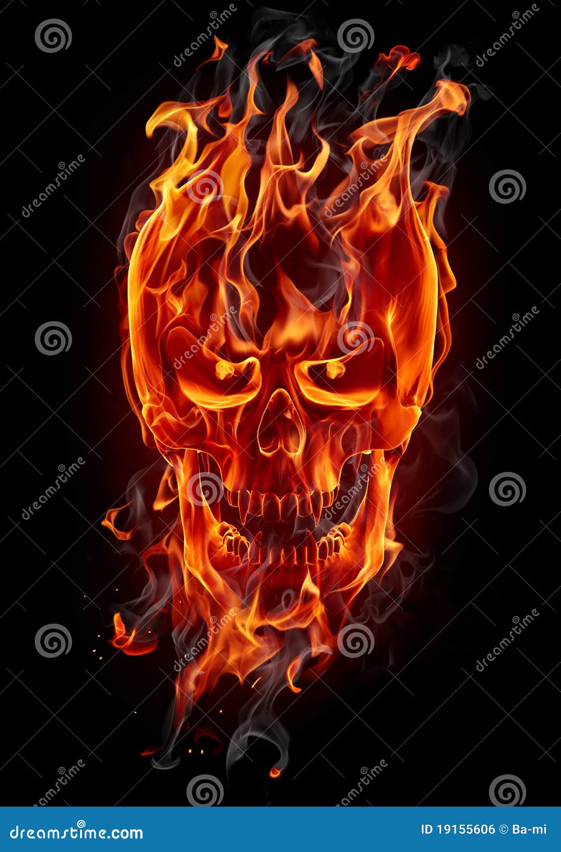 Red Fire Skull Logo