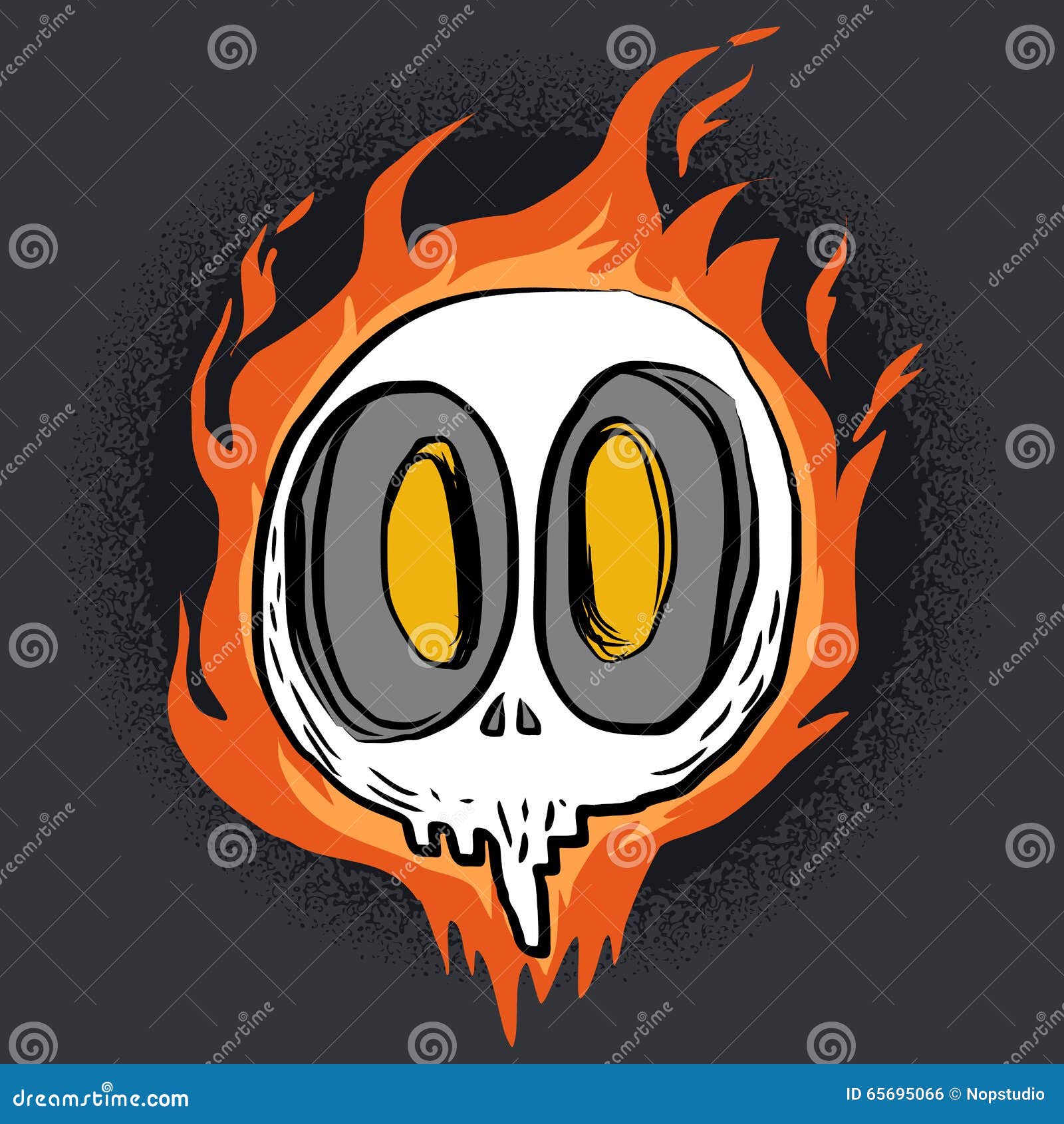 Fire Skull Cartoon Character Stock Vector - Illustration of nose ...