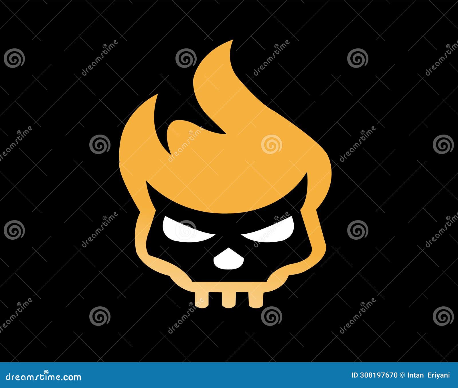 Fire Skull Logo Vector Icon Illustration Stock Vector - Illustration of ...
