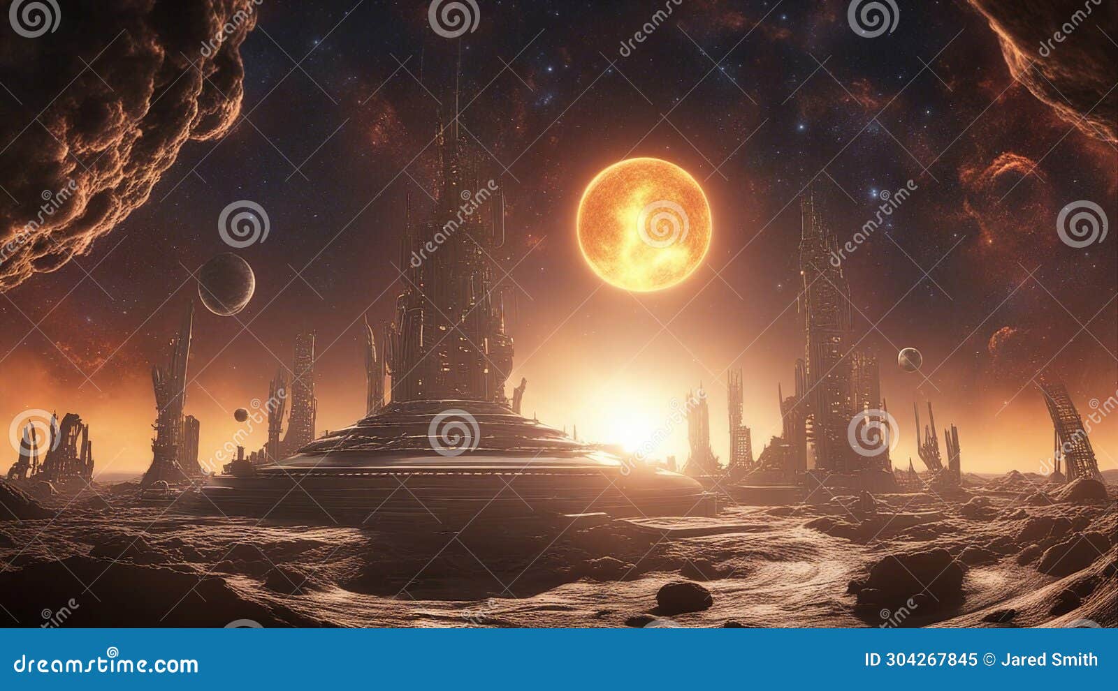 Fire in the Sky Alien Space Center Illustration Exploding Sun, Black ...