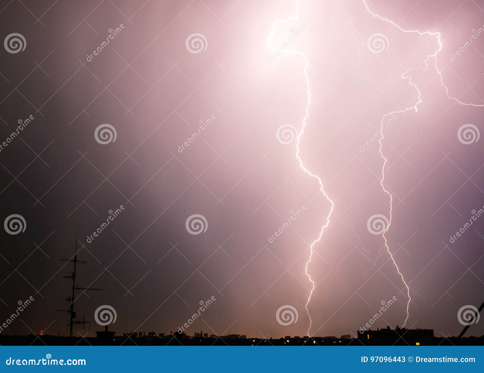 Fire from sky stock image. Image of shows, night, city - 97096443