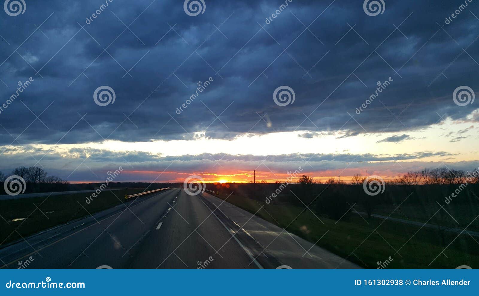Fire in the Sky after the Rain Storm in Illinois Stock Photo - Image of ...