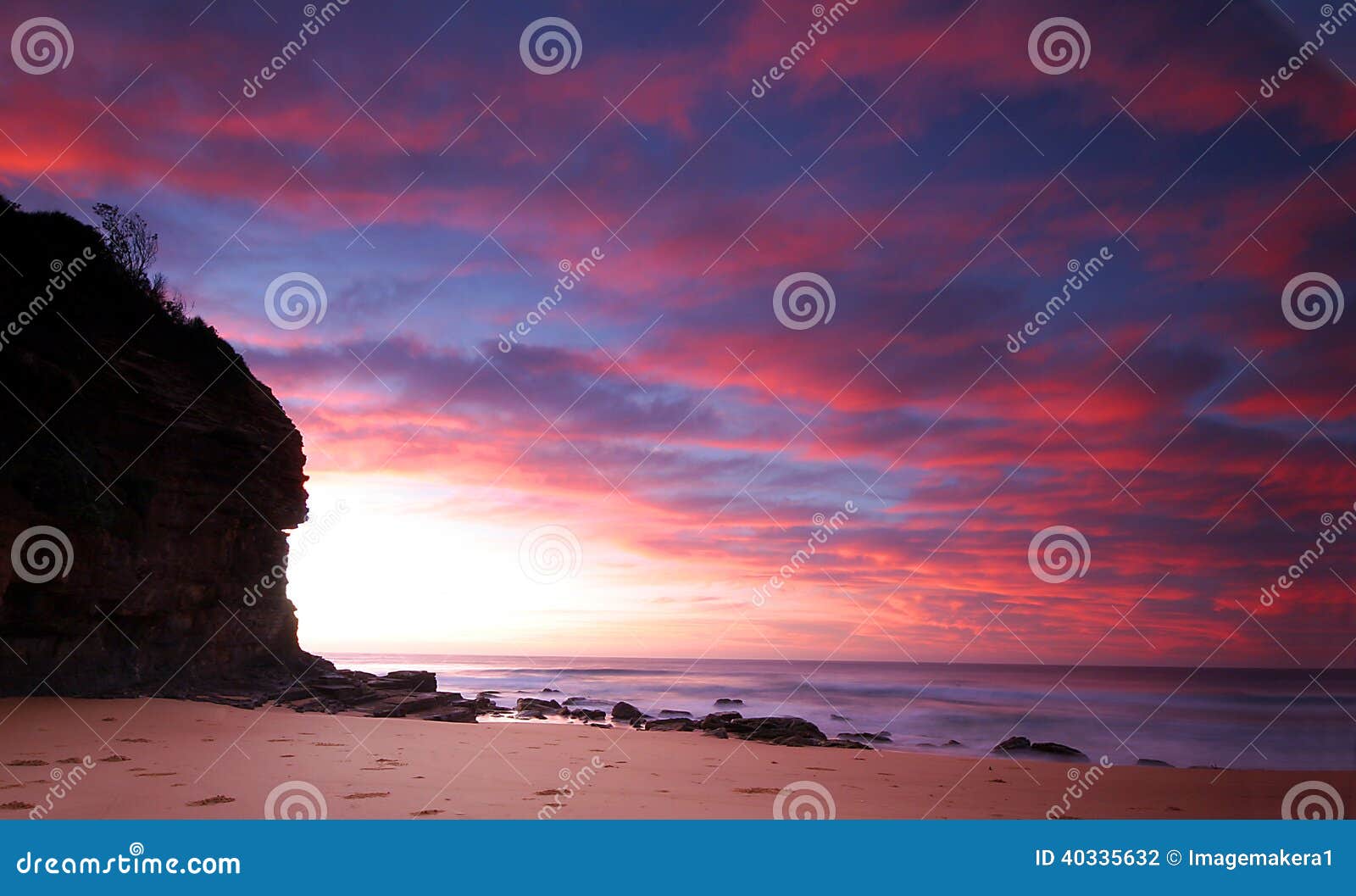 Fire in the sky at sunrise stock photo. Image of calm - 40335632