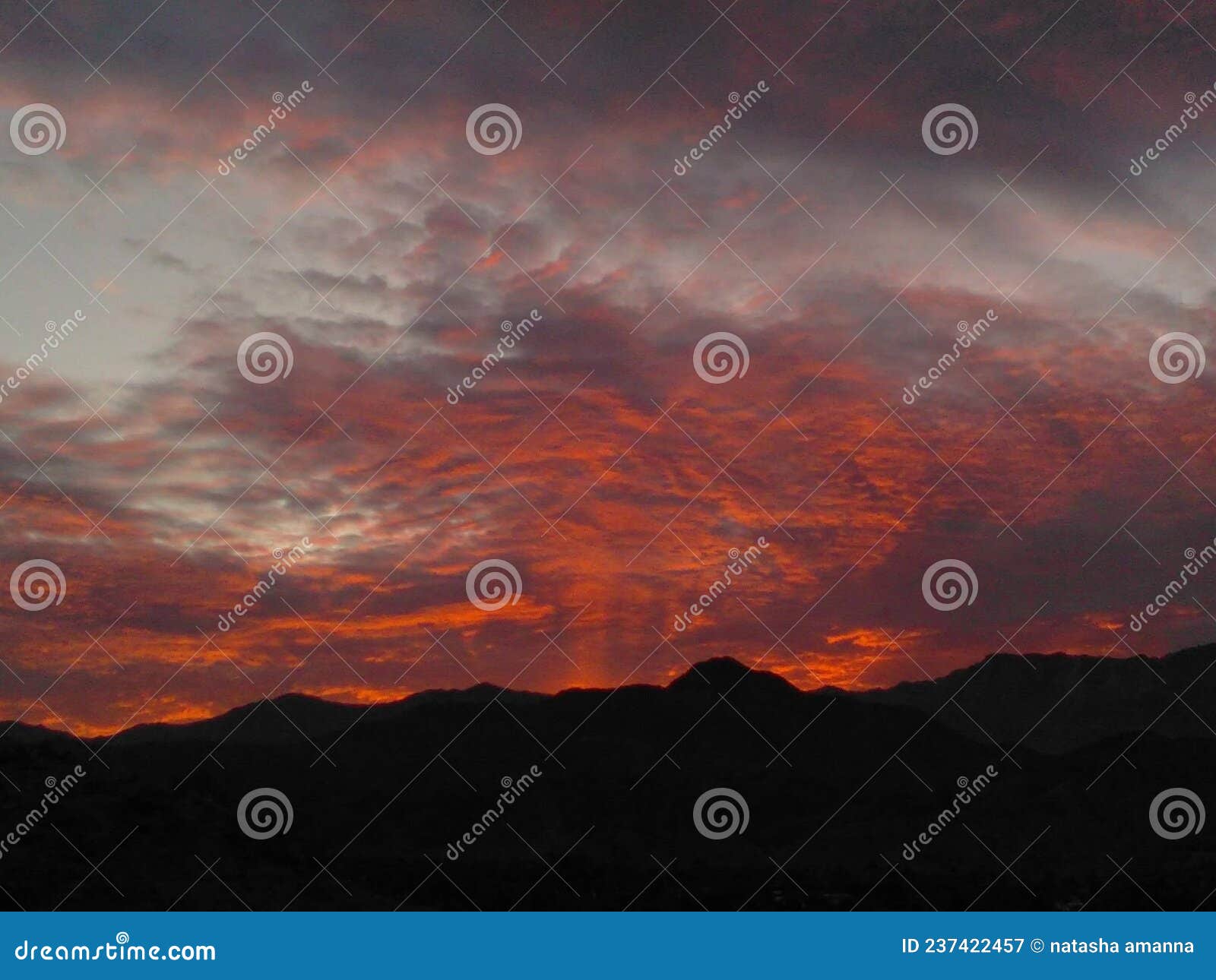 Fire in the Sky for the Sunset Stock Image - Image of cumulus, dusk ...