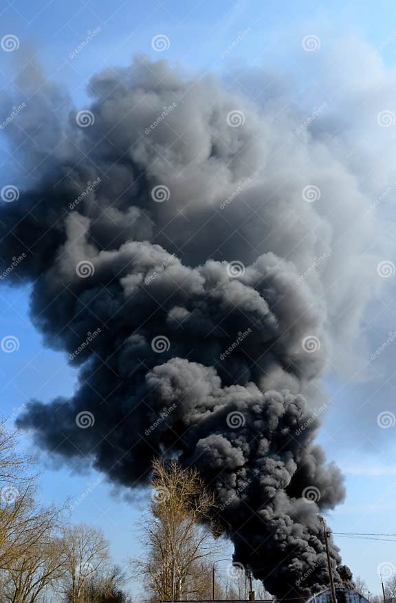 Fire and smoke stock image. Image of cloud, department - 19268605