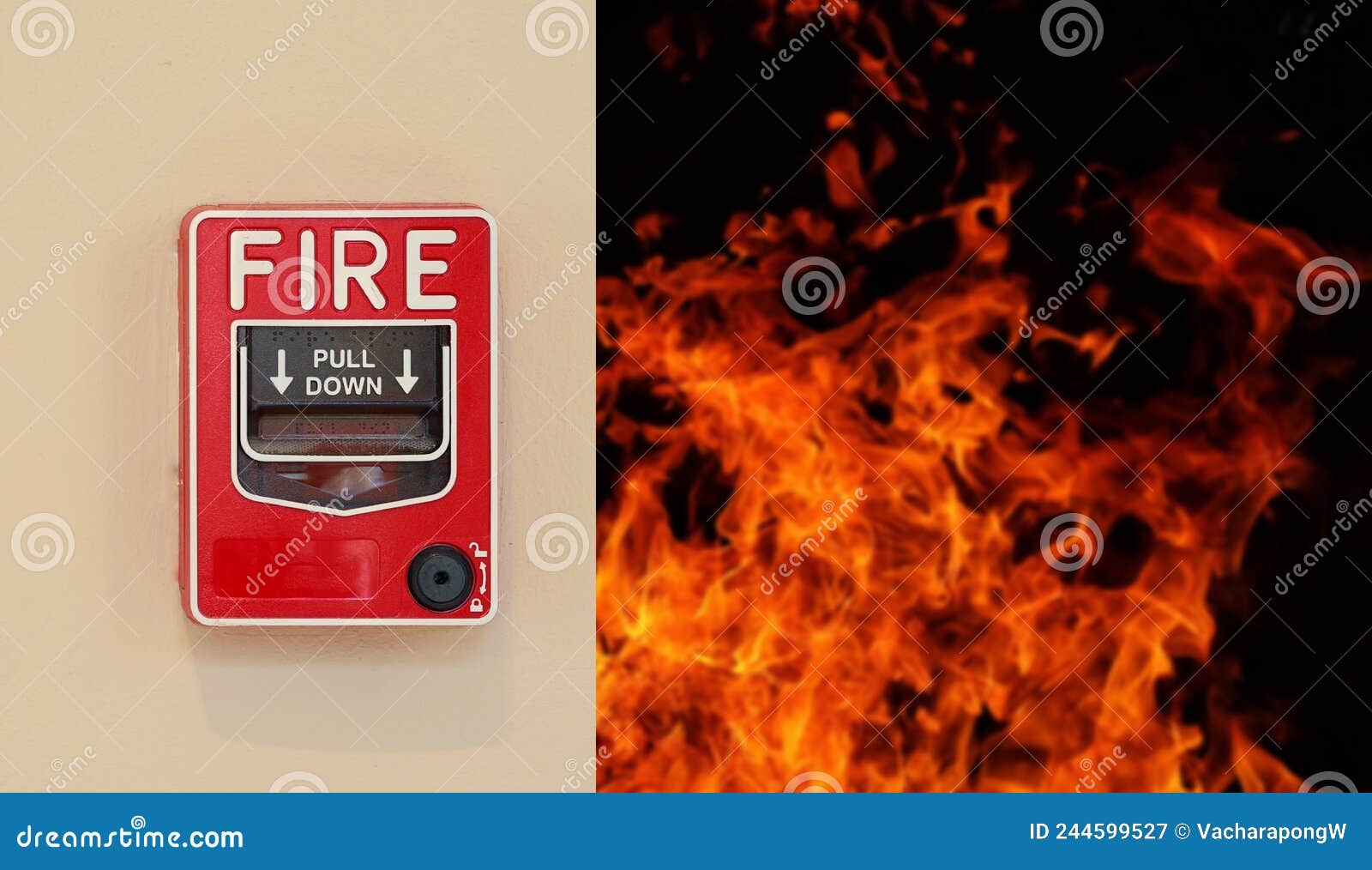 Fire or Smoke Alarm Switch on Wall Stock Image - Image of firefighter ...