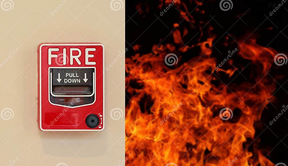 Fire or Smoke Alarm Switch on Wall Stock Image - Image of firefighter ...