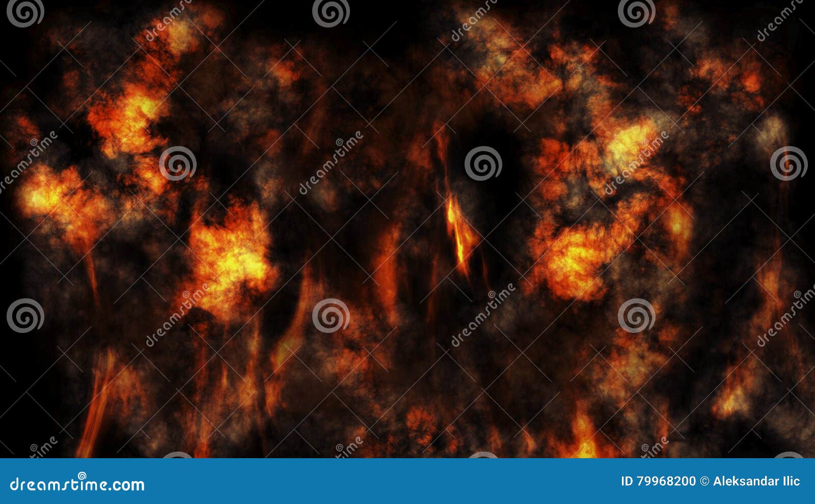 Fire and Smoke Background 3D Rendering Stock Illustration ...