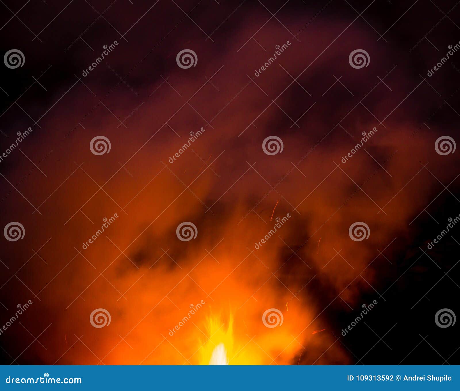 Fire with Smoke on a Black Background Stock Photo - Image of backdrop ...