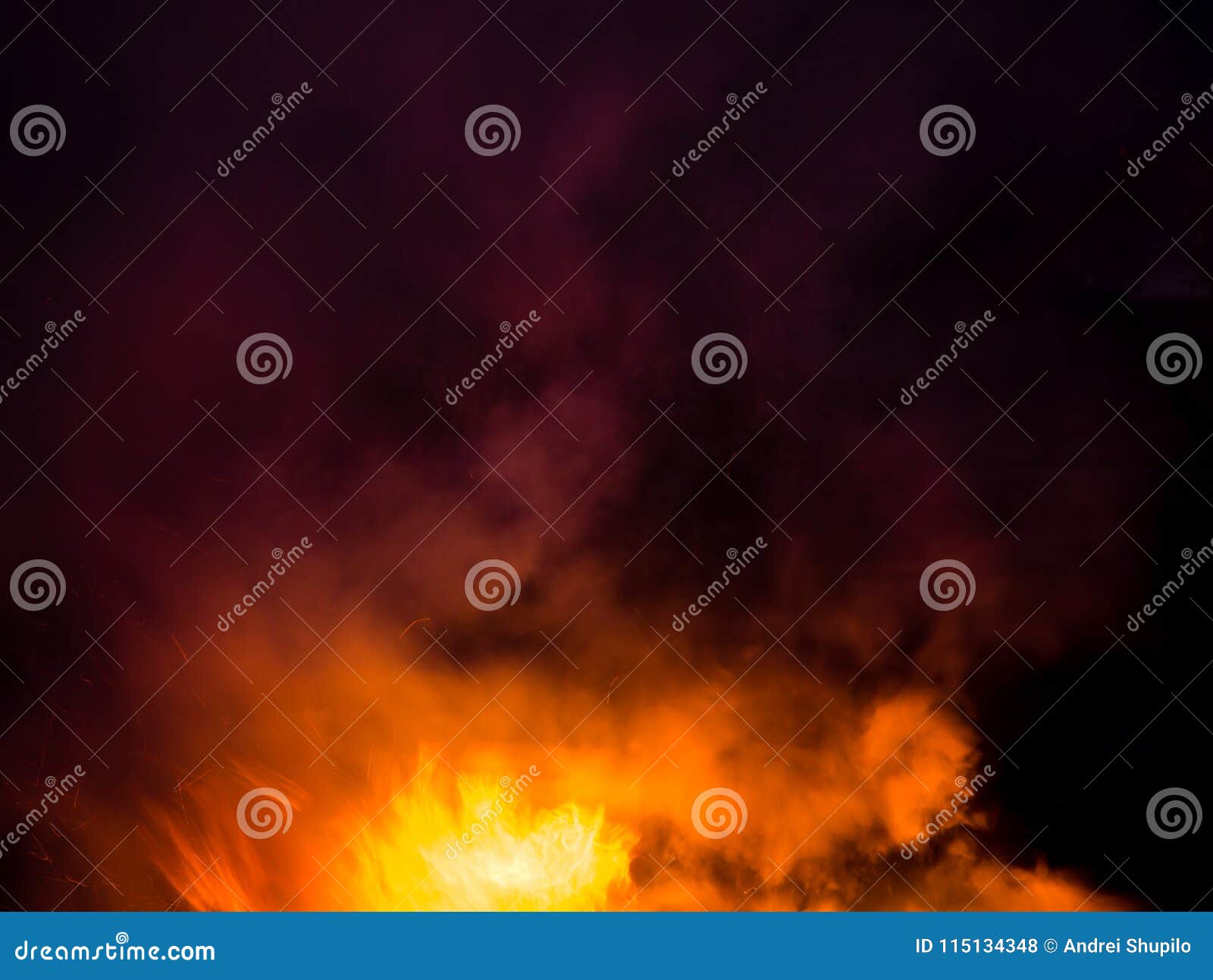 Fire with Smoke on a Black Background Stock Photo - Image of backdrop ...