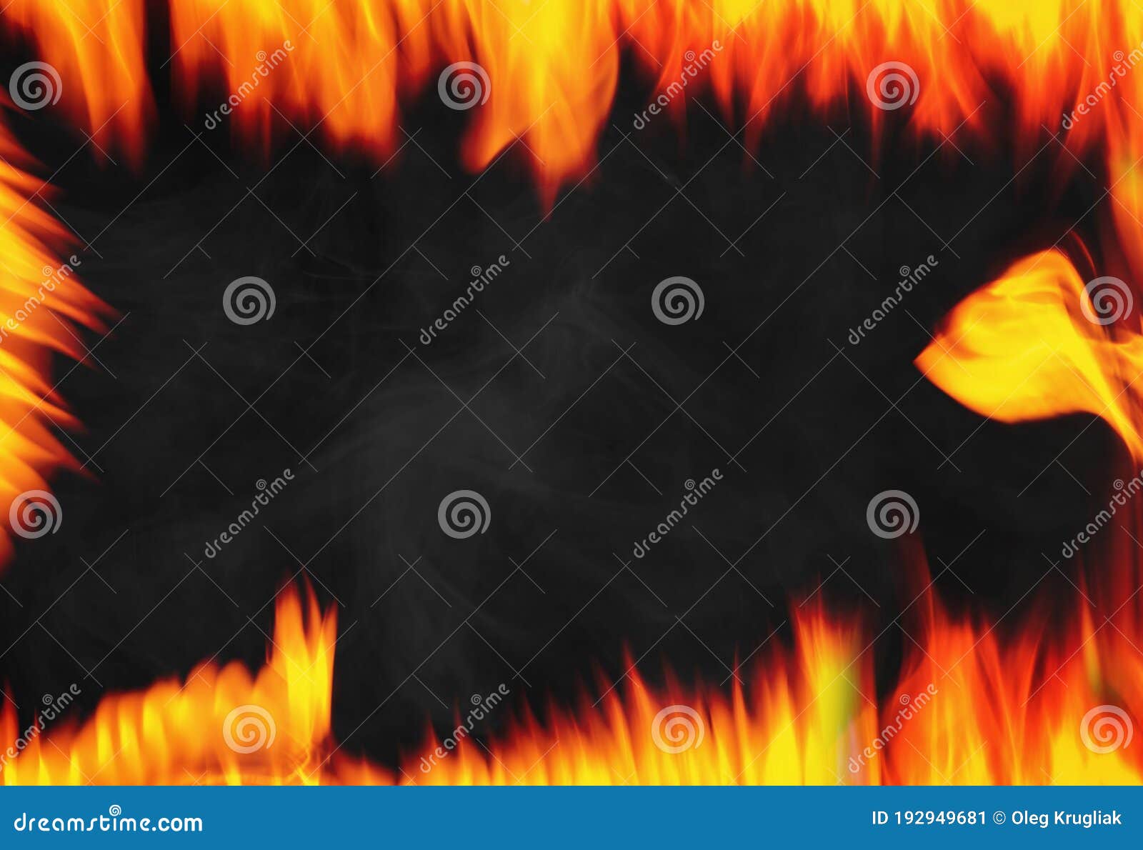 Fire and Smoke on a Black Background - Abstract Background Stock Image ...