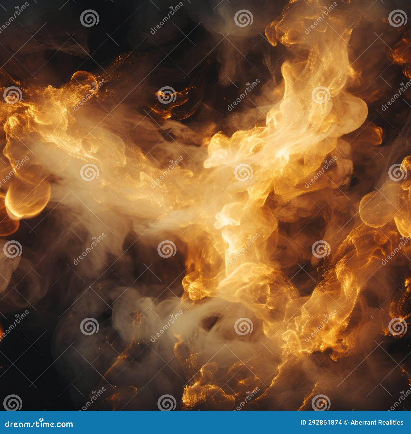 Fire and Smoke on a Black Background Stock Illustration - Illustration ...