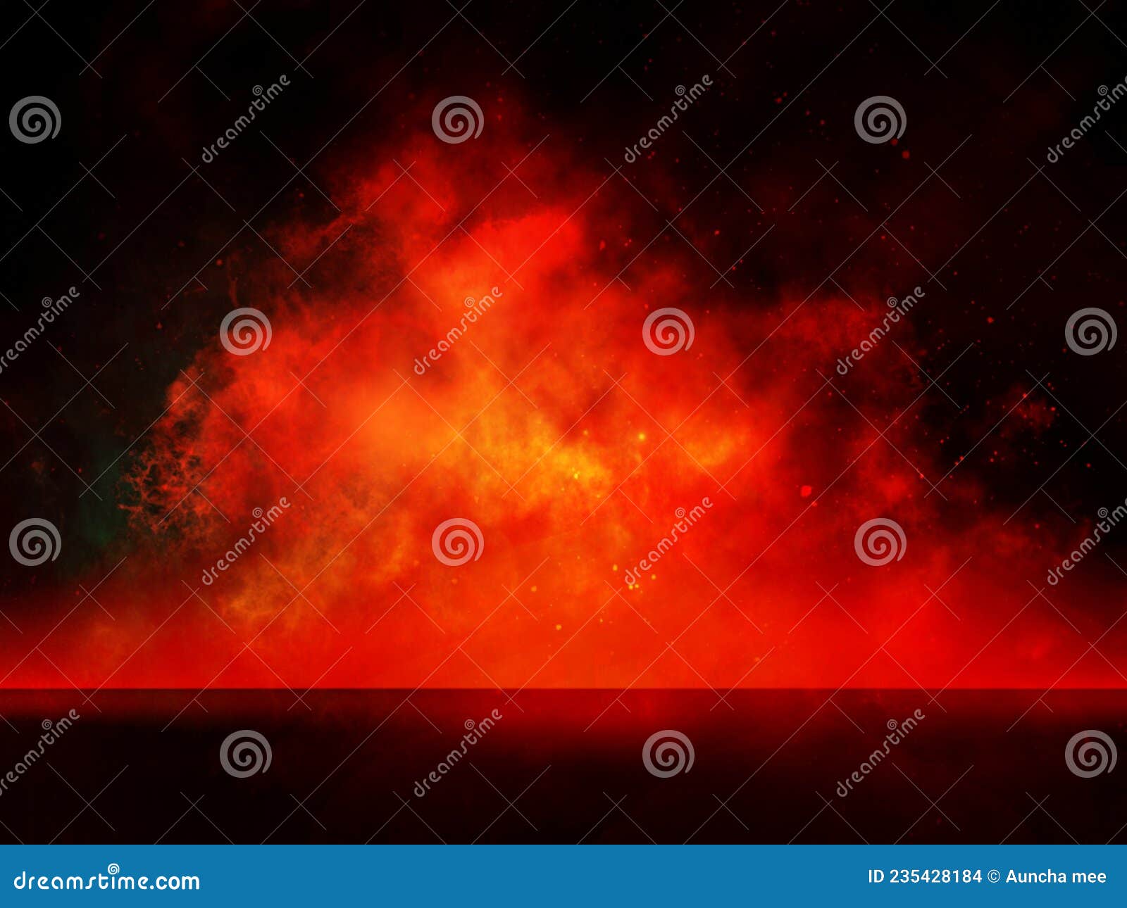 Fire with Smoke on Black Background . Illustration Design Stock Photo ...