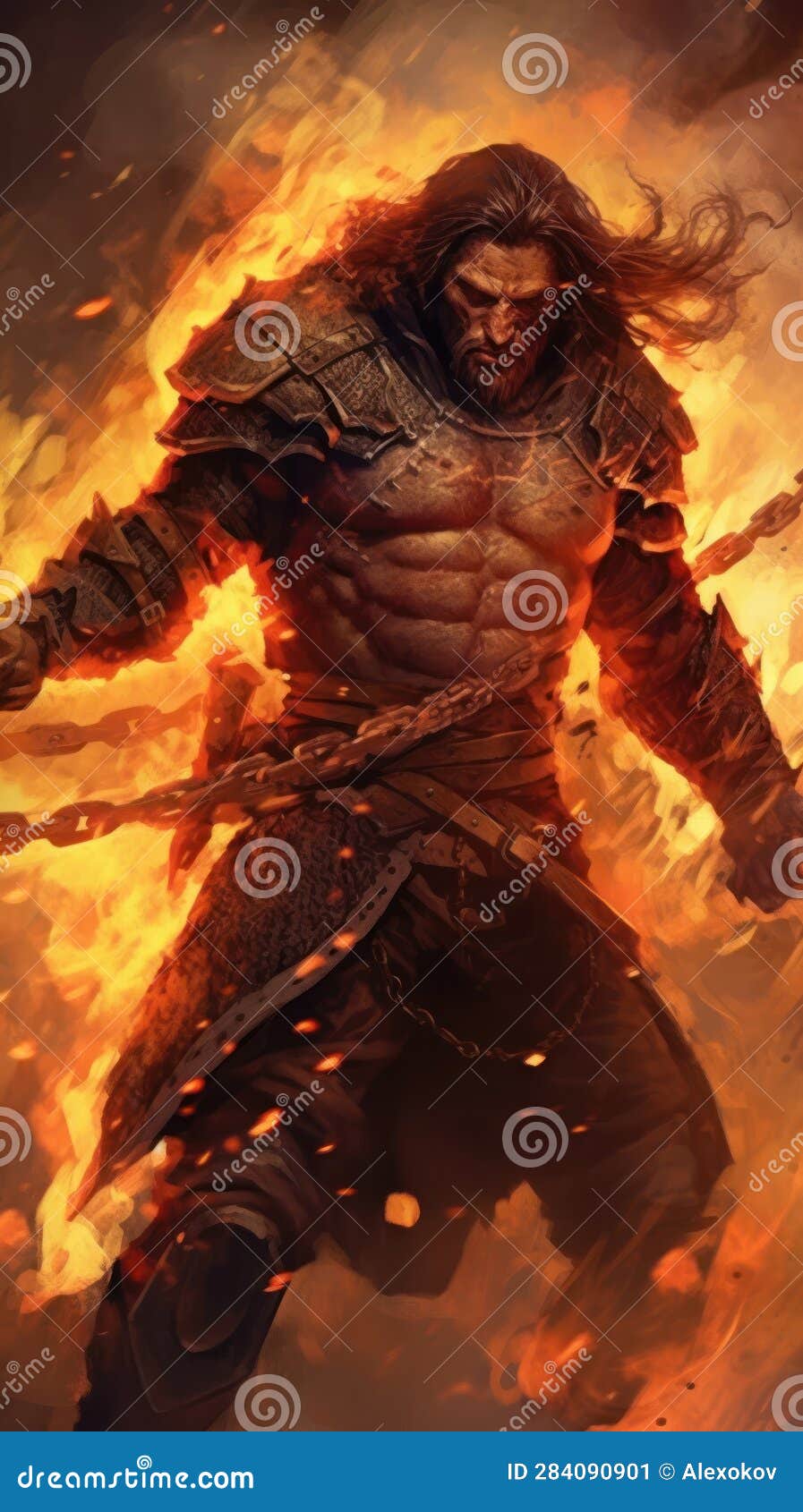 Fire and Smoke: Facing the Danger AI Generated Stock Illustration ...