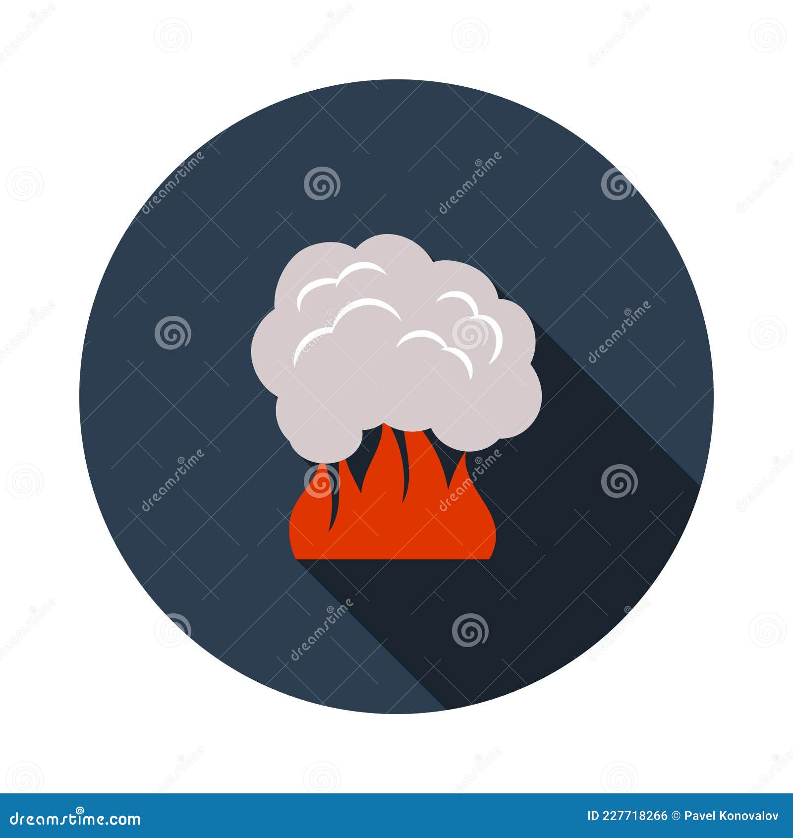 Fire and Smoke Icon stock vector. Illustration of flame - 227718266