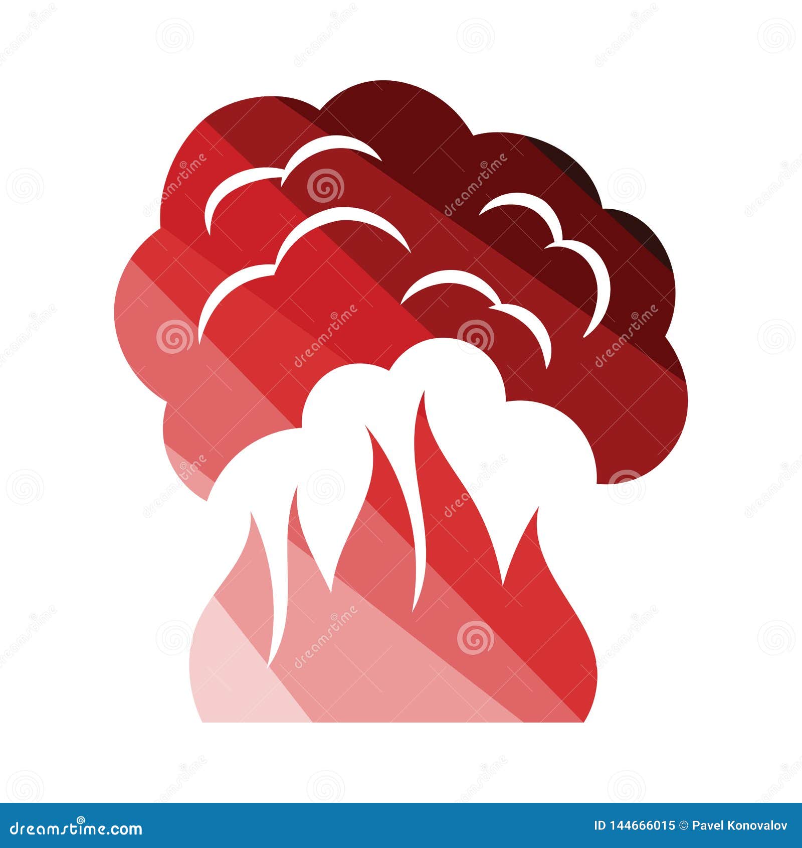 Fire and smoke icon stock vector. Illustration of passion - 144666015