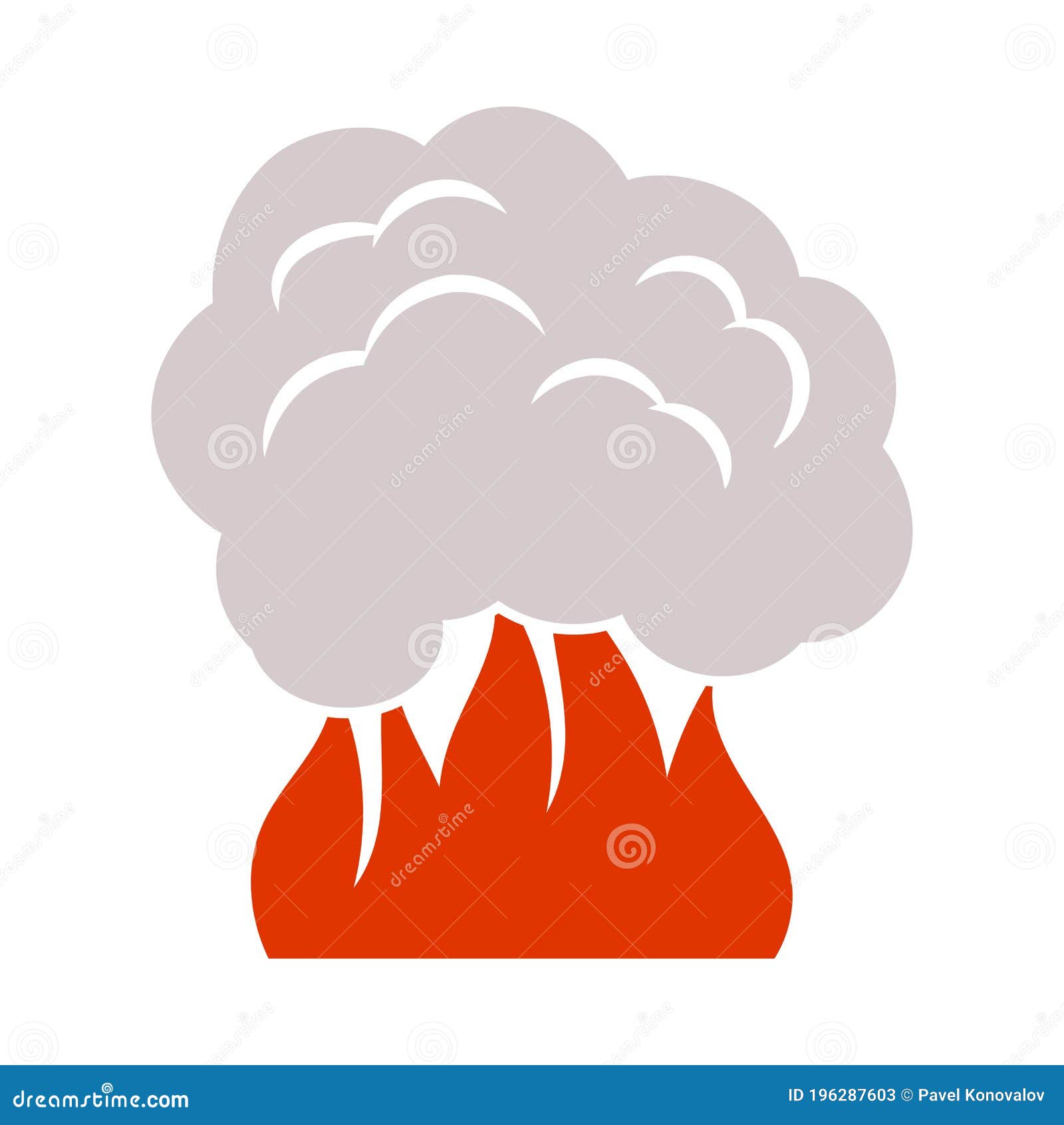 Fire and Smoke Icon stock vector. Illustration of light - 196287603