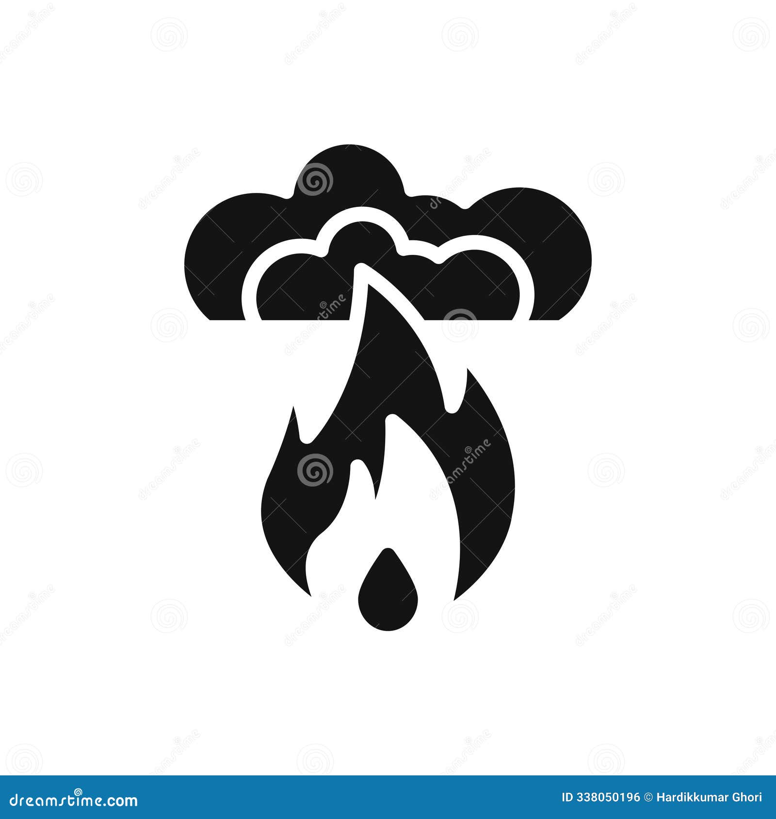 Fire Smoke Icon Isolated on White Background Stock Vector ...