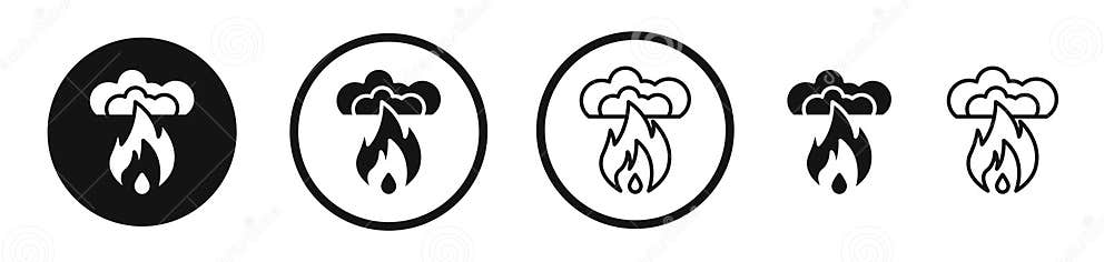 Fire Smoke Icon Isolated on White Background Stock Vector ...