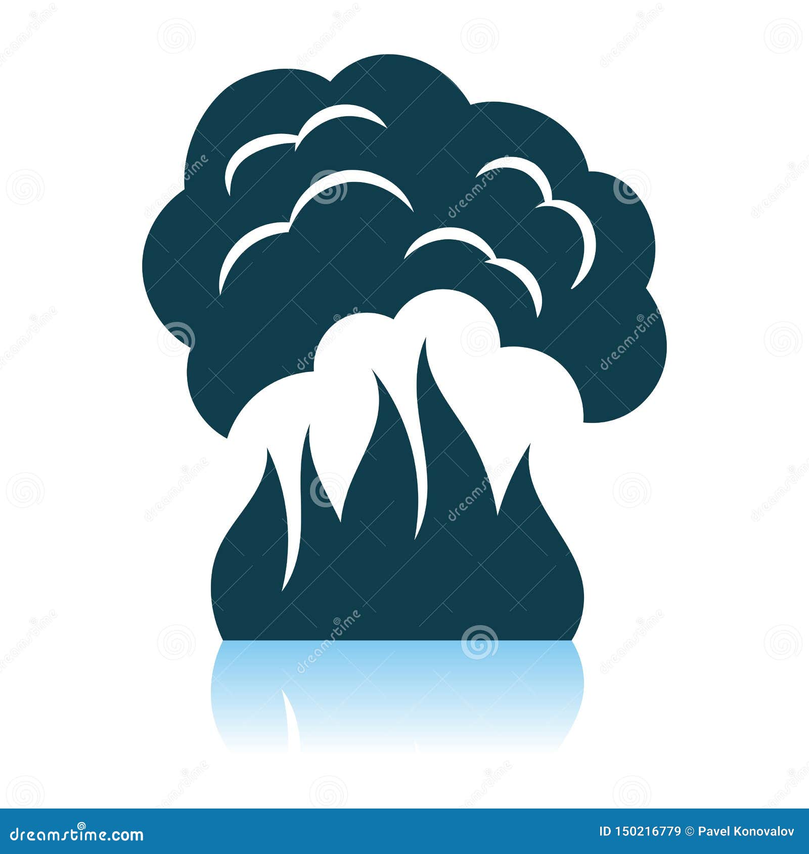 Fire and Smoke Icon stock vector. Illustration of fireplace - 150216779