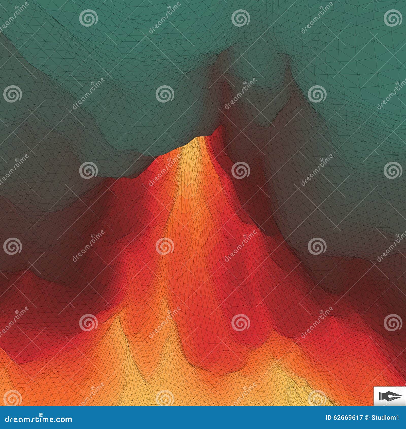 The Fire with Smoke. Mosaic. Vector Illustration Stock Vector ...