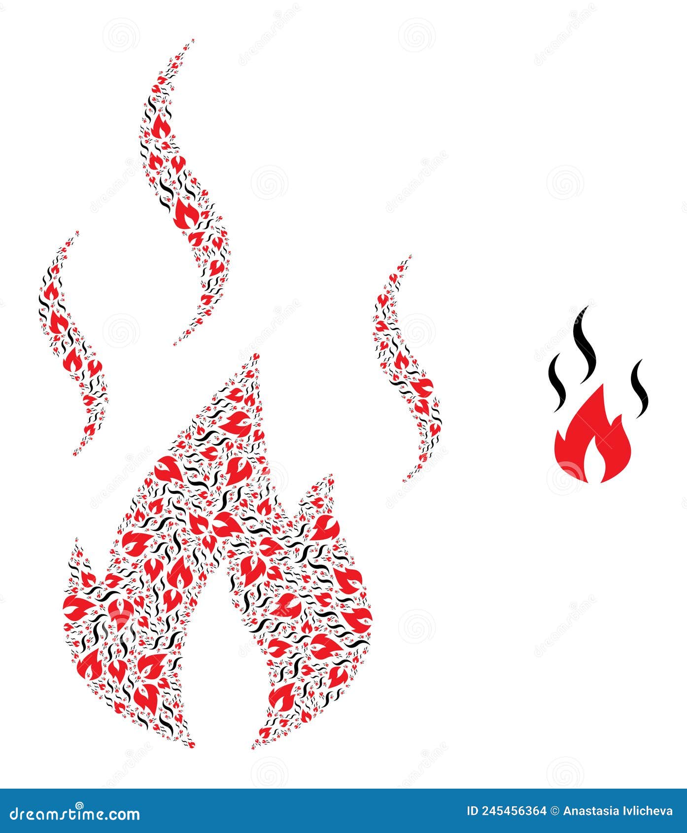 Fire Smoke Recursive Composition of Fire Smoke Items Stock Vector ...