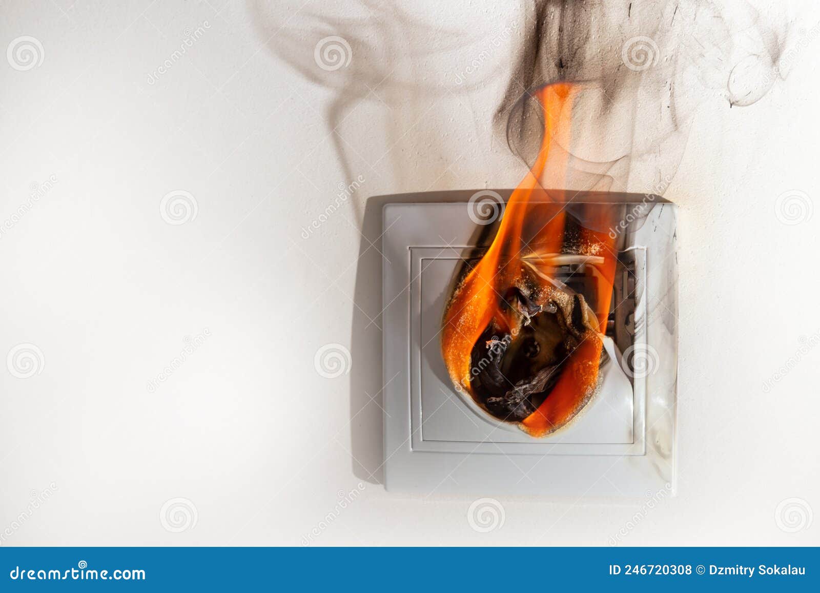 The Wires in the Socket Caught Fire, Creating a Dangerous Fire ...