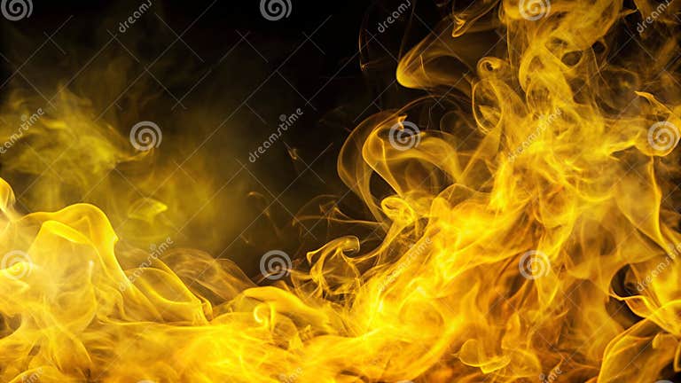 Fire and Smoke Translucent Background Translucent Yellow Fire Abstract ...