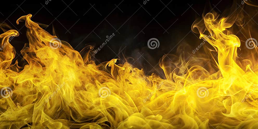 Fire and Smoke Translucent Background Translucent Yellow Fire Abstract ...