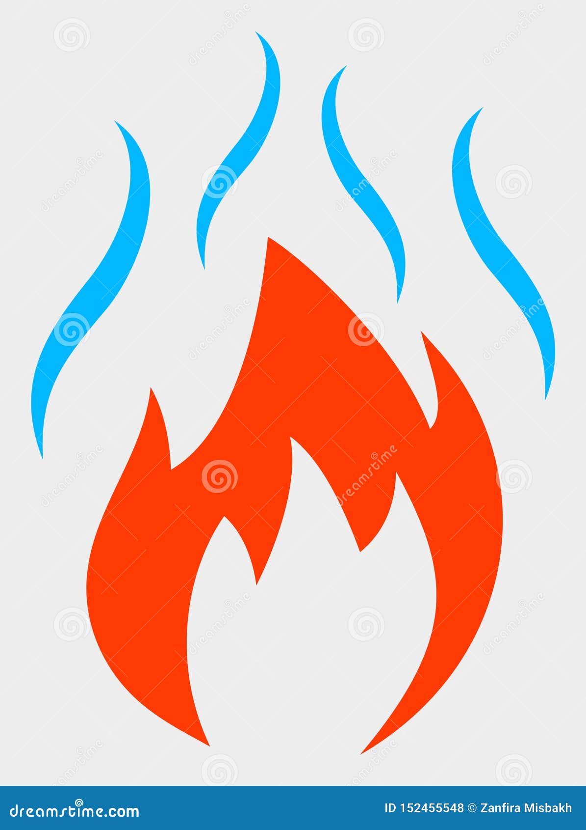 Fire with Smoke Vector Icon Illustration Stock Vector - Illustration of ...