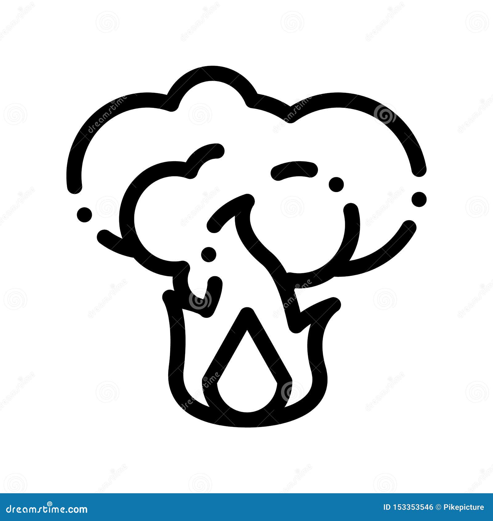 Fire with Smoke Wildfire Vector Thin Line Icon Stock Vector ...