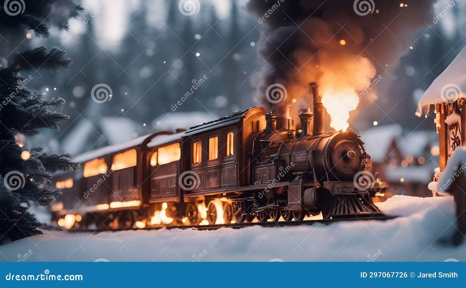 Fire in the Snow a Burning Magical Train Exploding, on Fire, on a Cozy ...