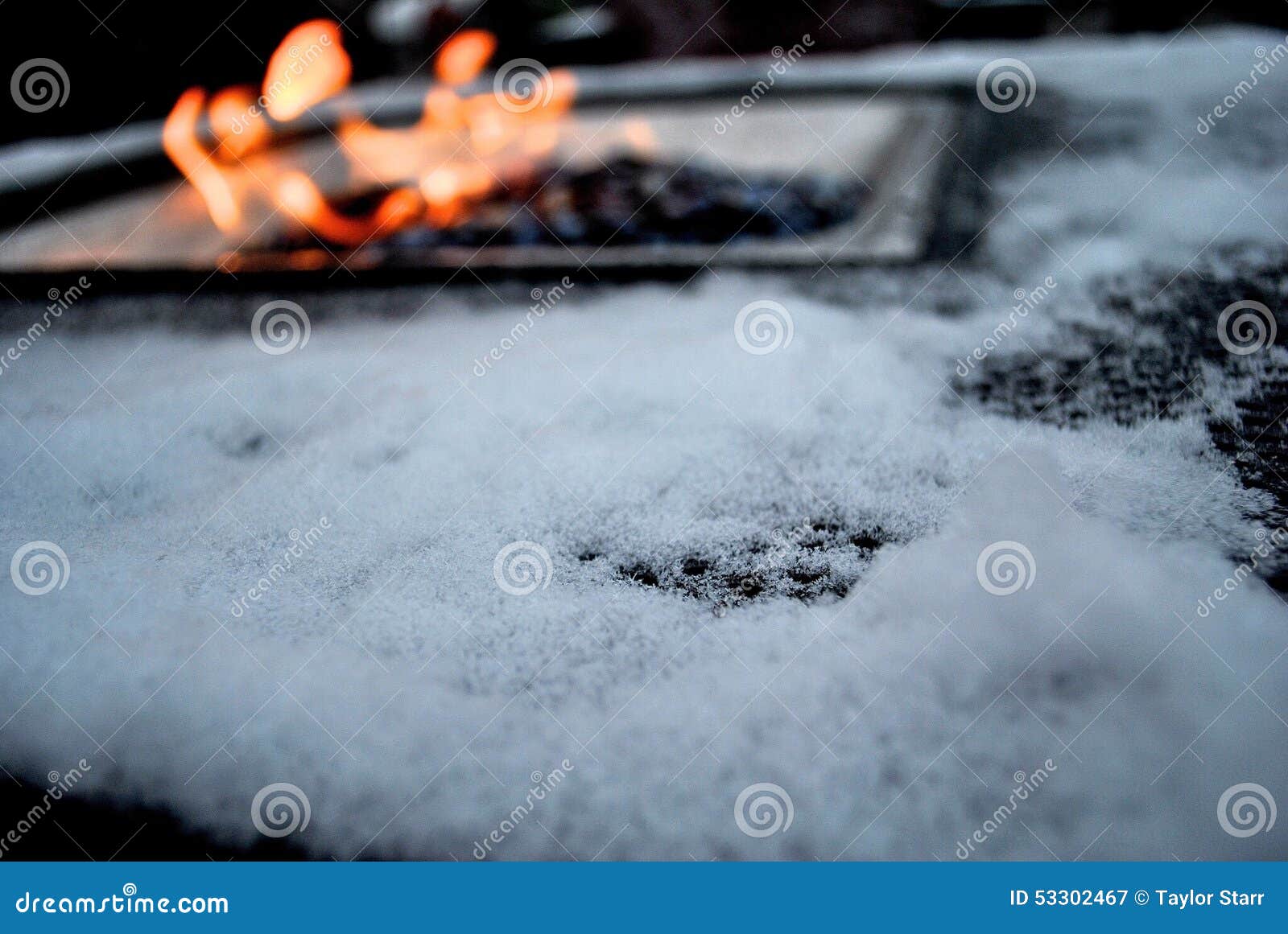 Fire and Snow stock image. Image of snow, nature, fireplace - 53302467