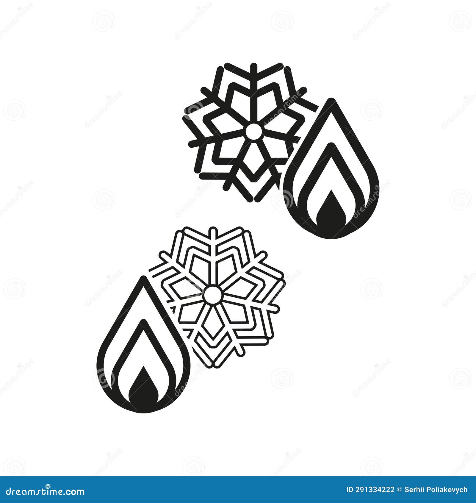 Fire with Snowflake Icon. Heat and Cold Symbol. Vector Illustration ...