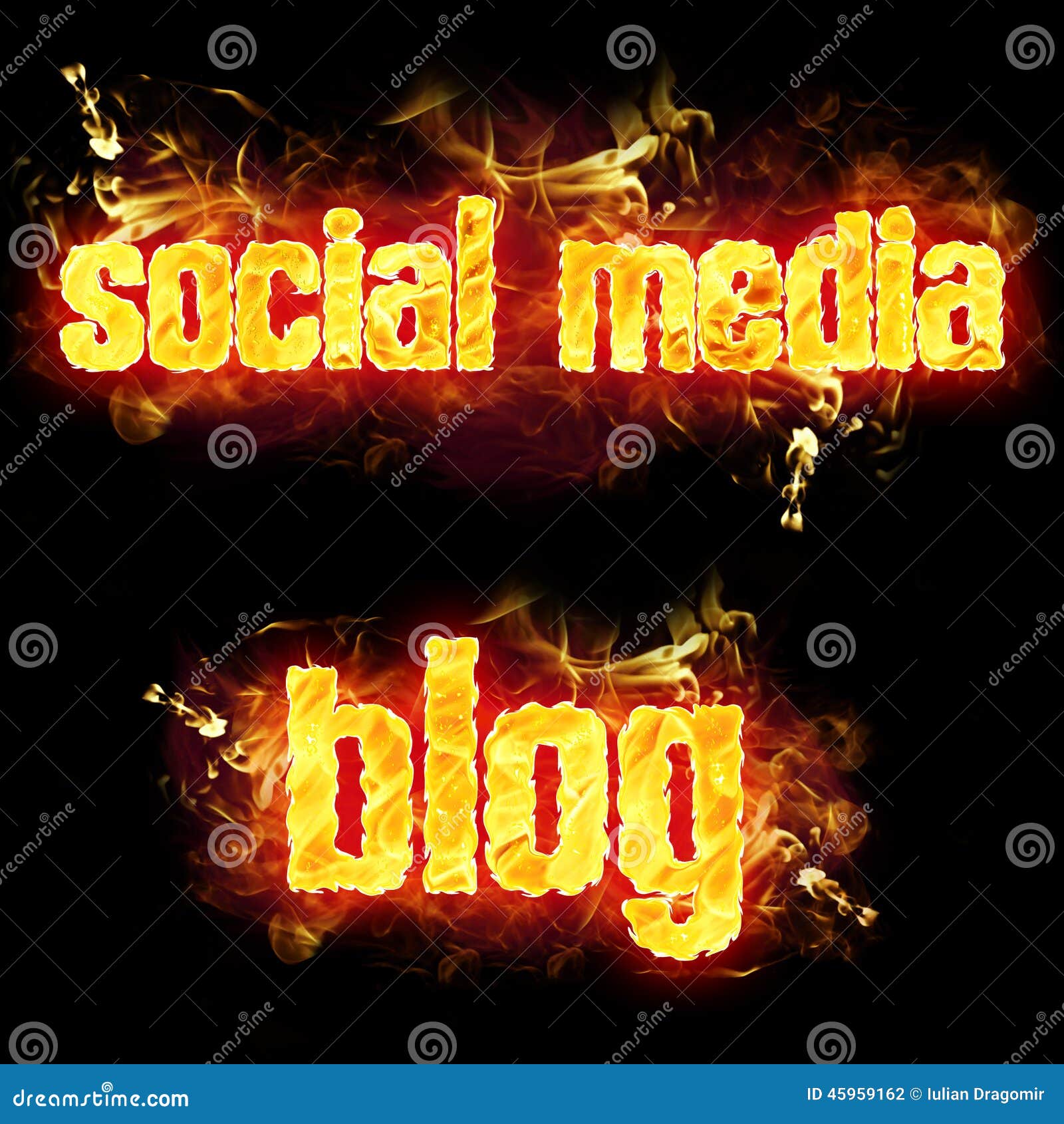 Fire Text Social Media Blog Stock Illustration - Illustration of social ...