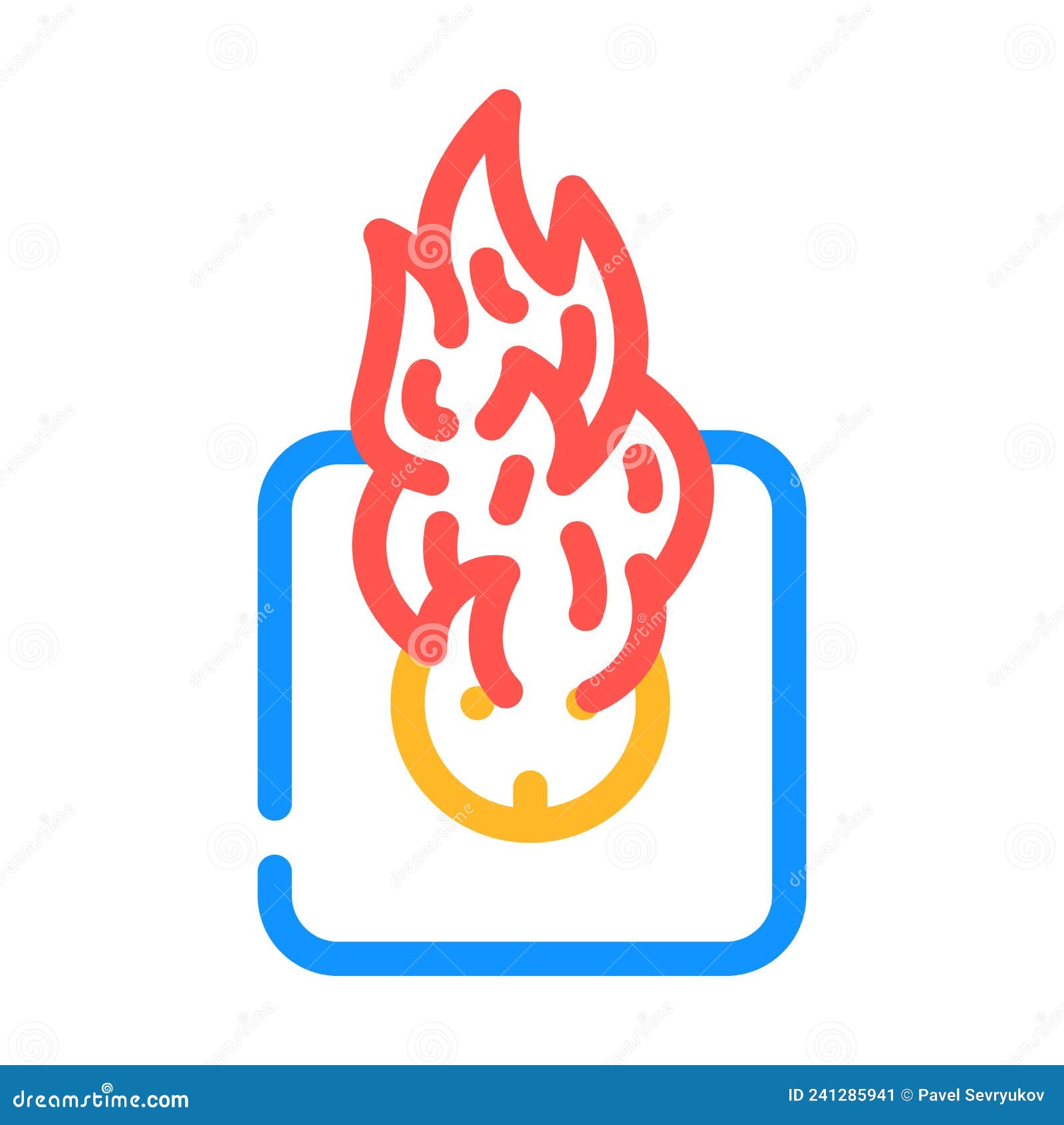 On Fire Socket Color Icon Vector Illustration Stock Vector ...