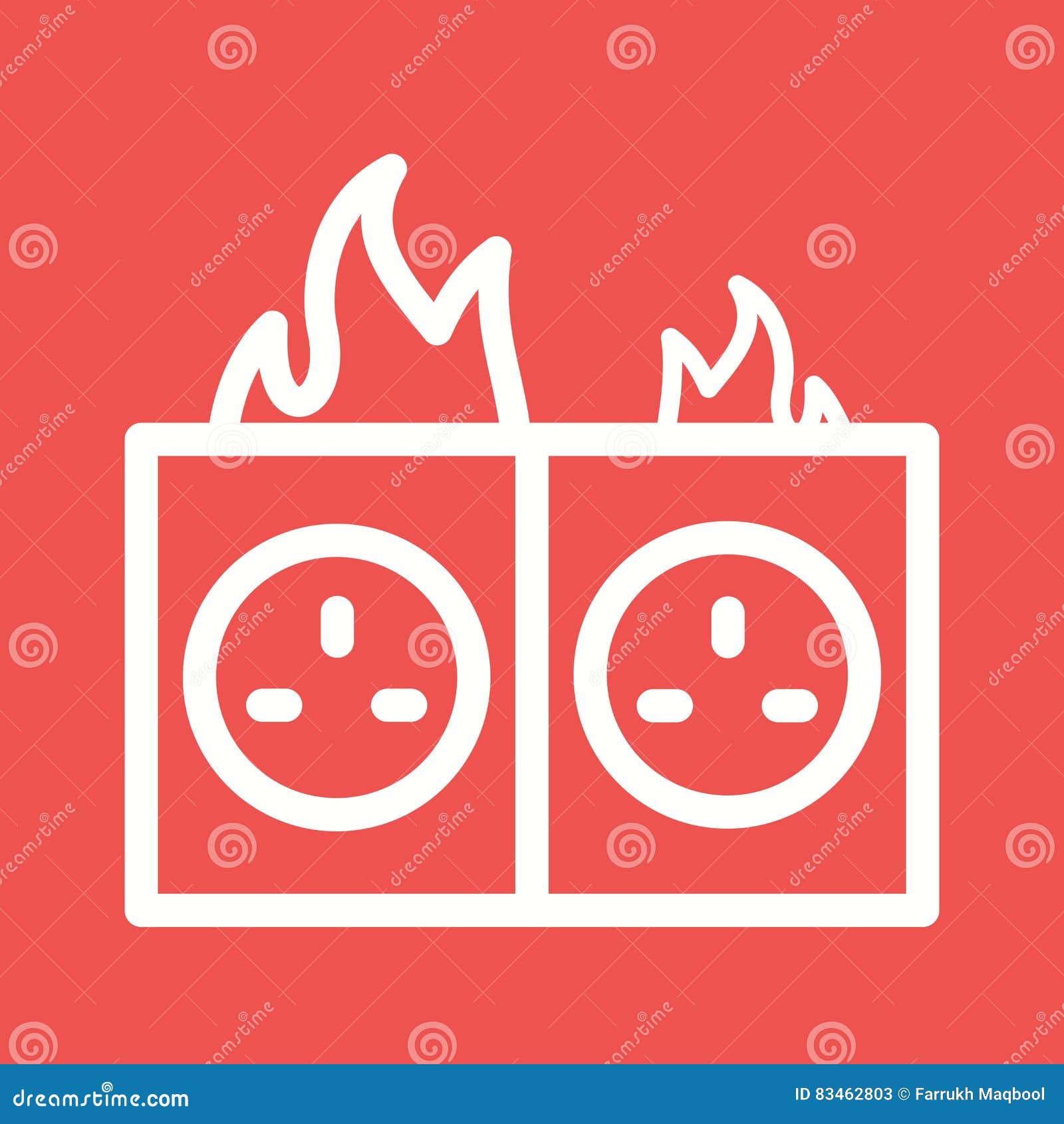 Fire in Socket stock vector. Illustration of design, burn - 83462803