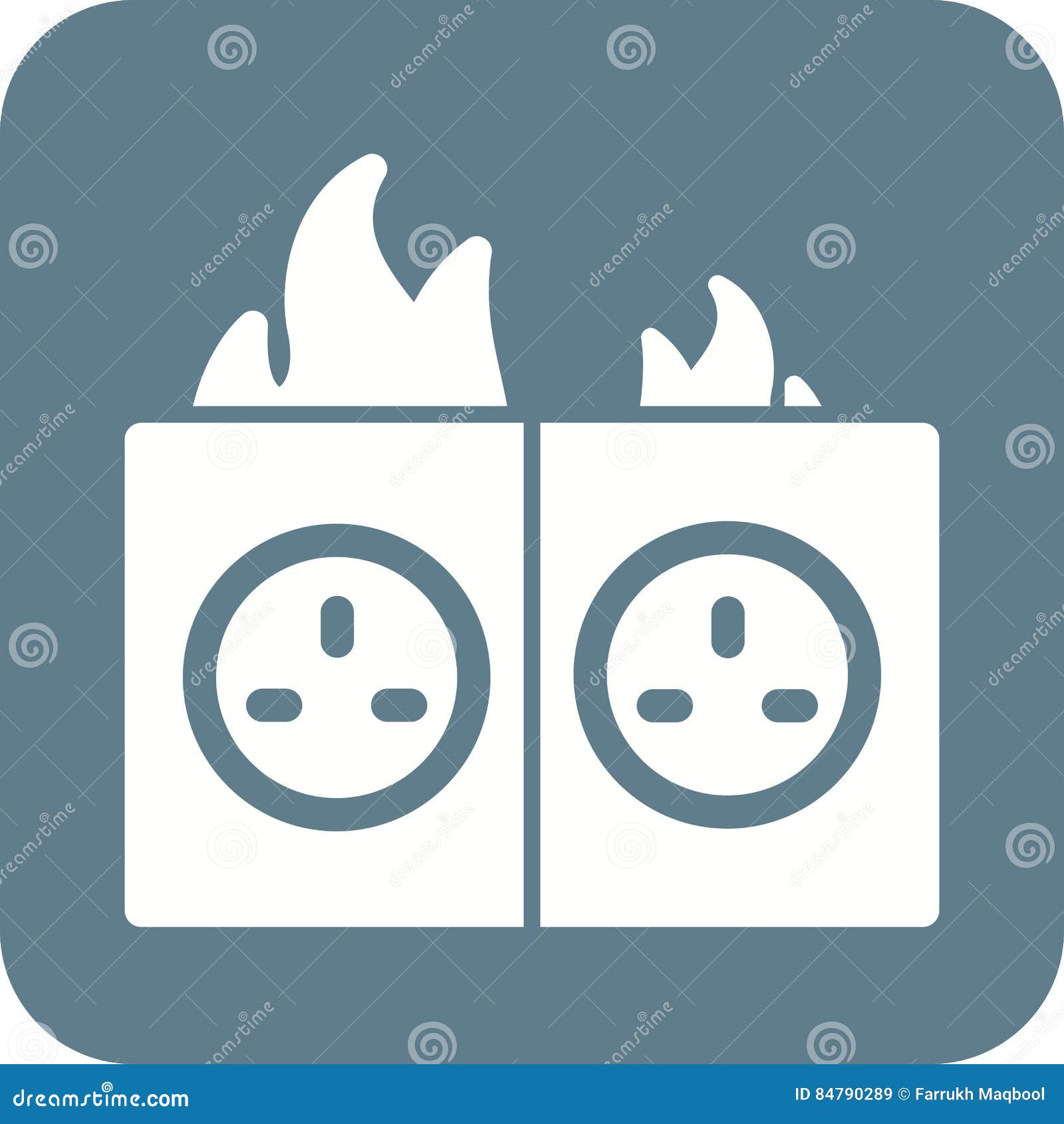 Fire in Socket stock vector. Illustration of burnt, fire - 84790289