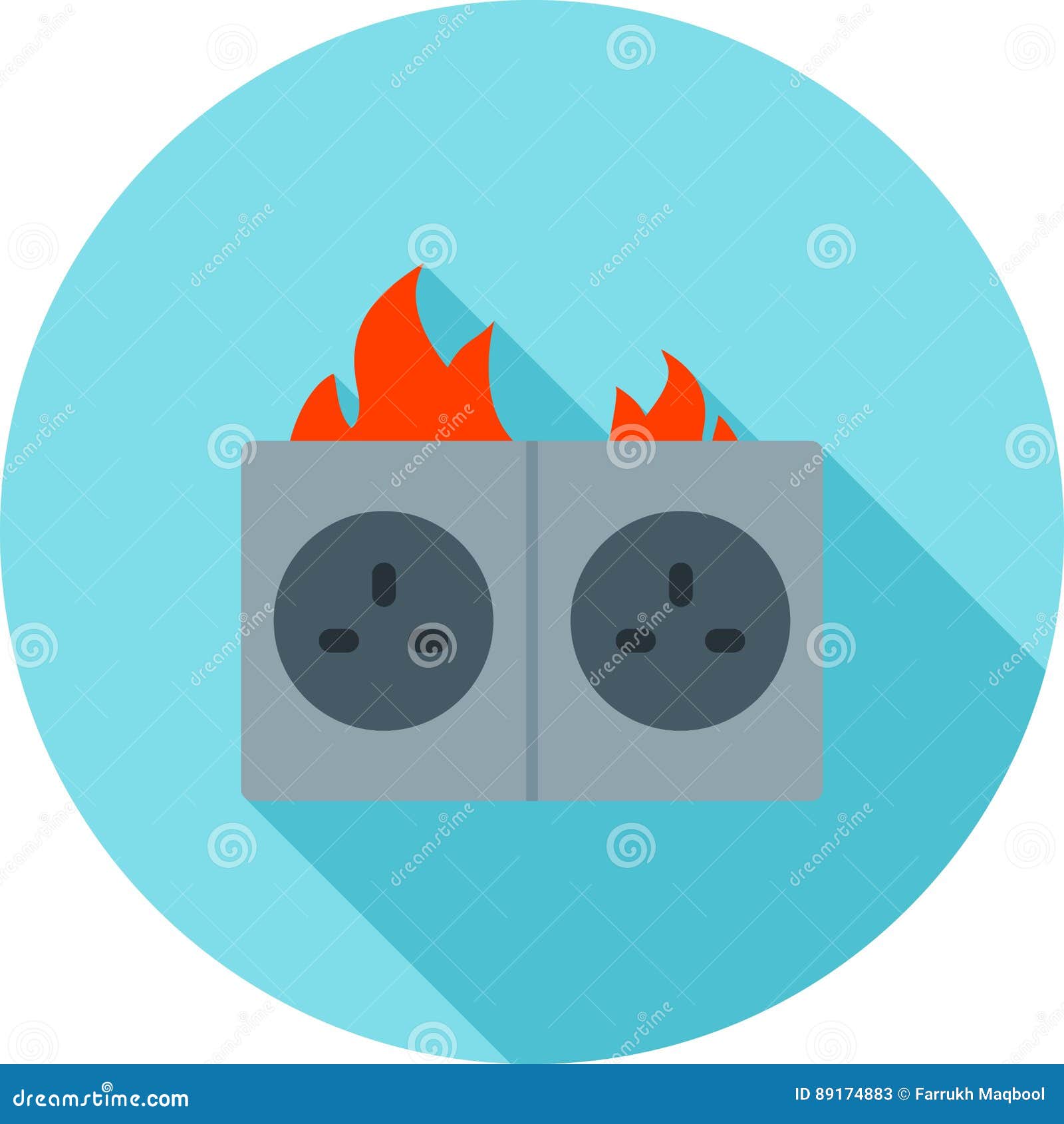 Fire in Socket stock vector. Illustration of vector, design - 89174883