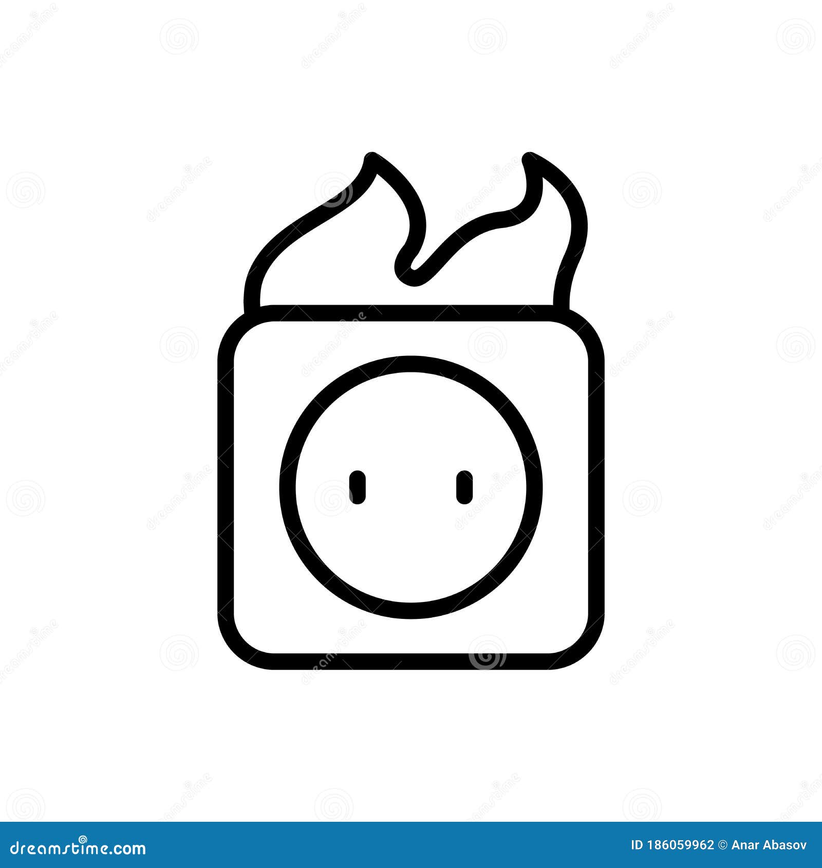 Fire, Socket Icon. Simple Line, Outline Vector Elements of Firefighters ...