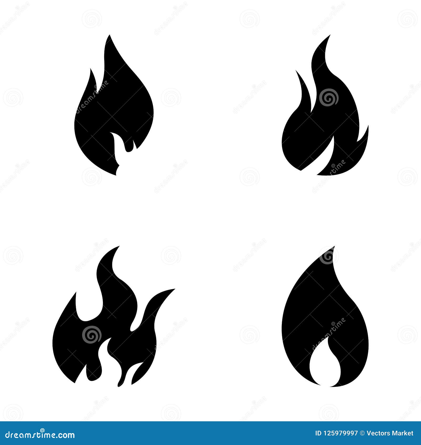 Fire solid icons stock illustration. Illustration of solid - 125979997