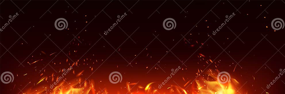 Fire Spark Effect Background. Red Burn Sparkle Stock Illustration ...