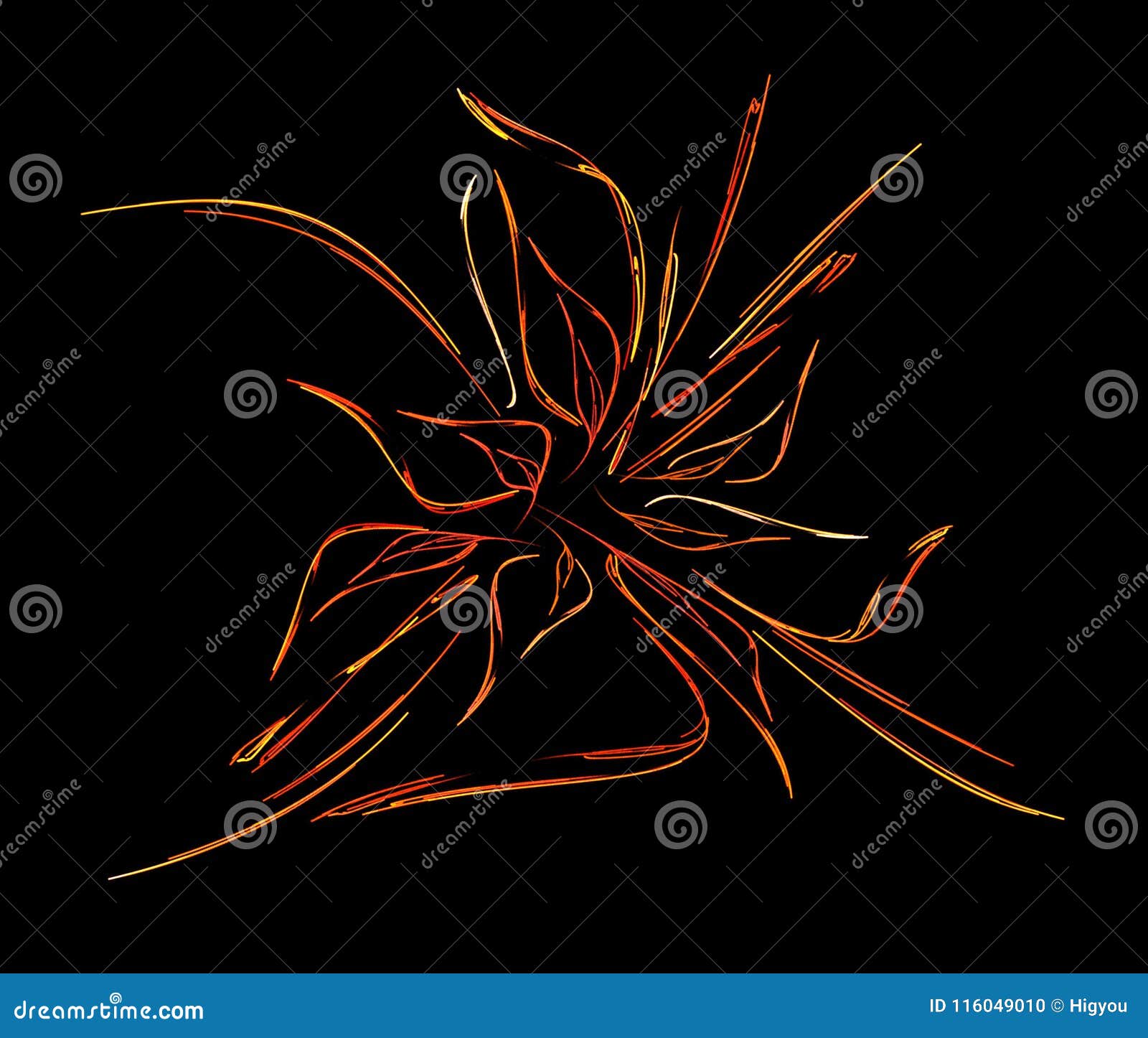 Fire Spark Flower stock illustration. Illustration of black - 116049010