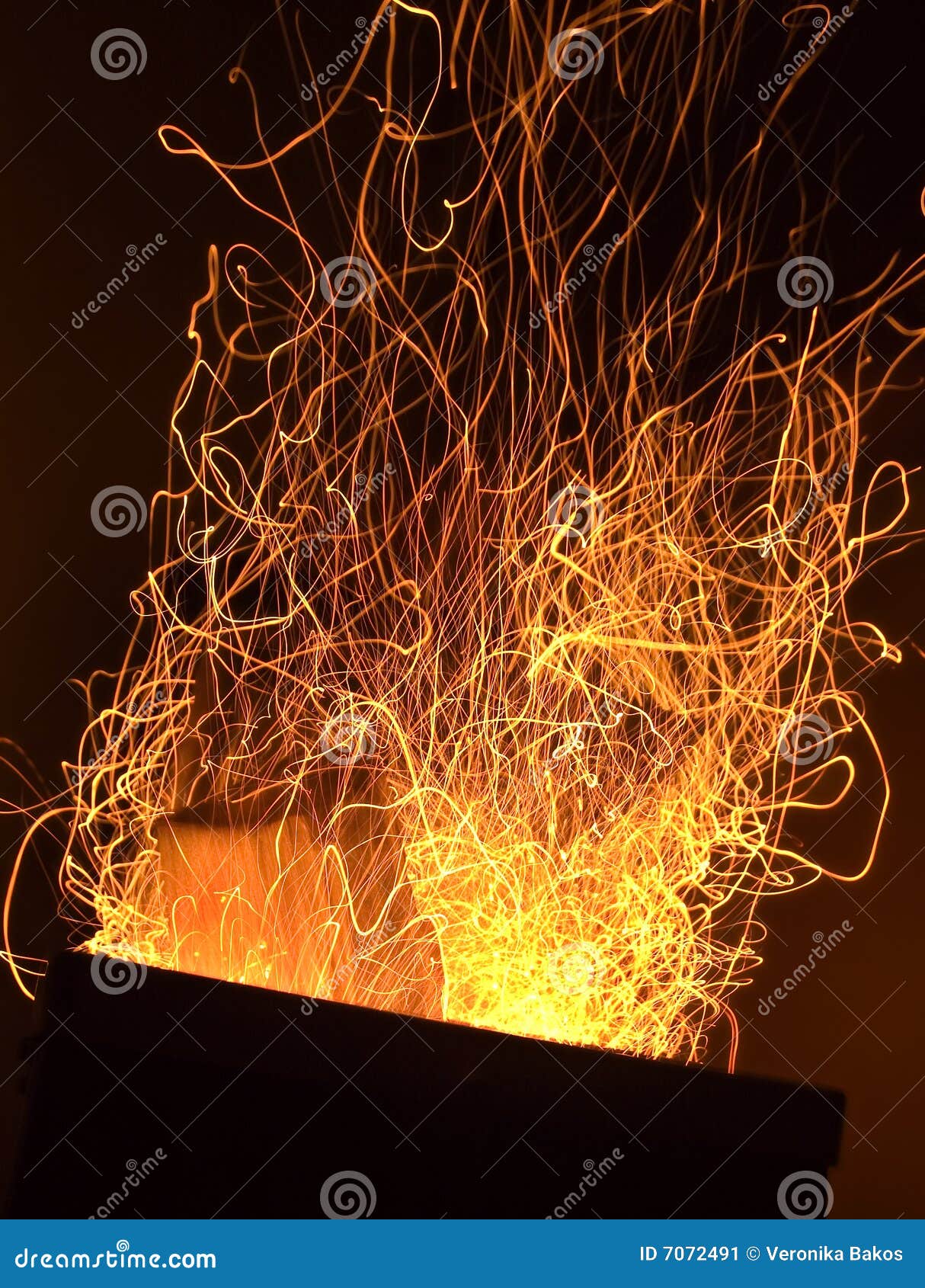 Fire sparkles stock image. Image of energy, camping, explosion - 7072491