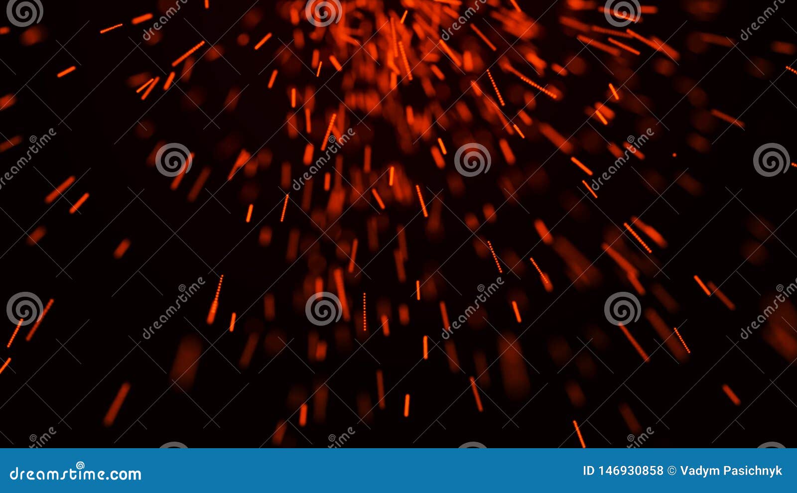 Fire Sparks Background. Burning Red Sparks. Fire Flying Sparks. Blurred ...