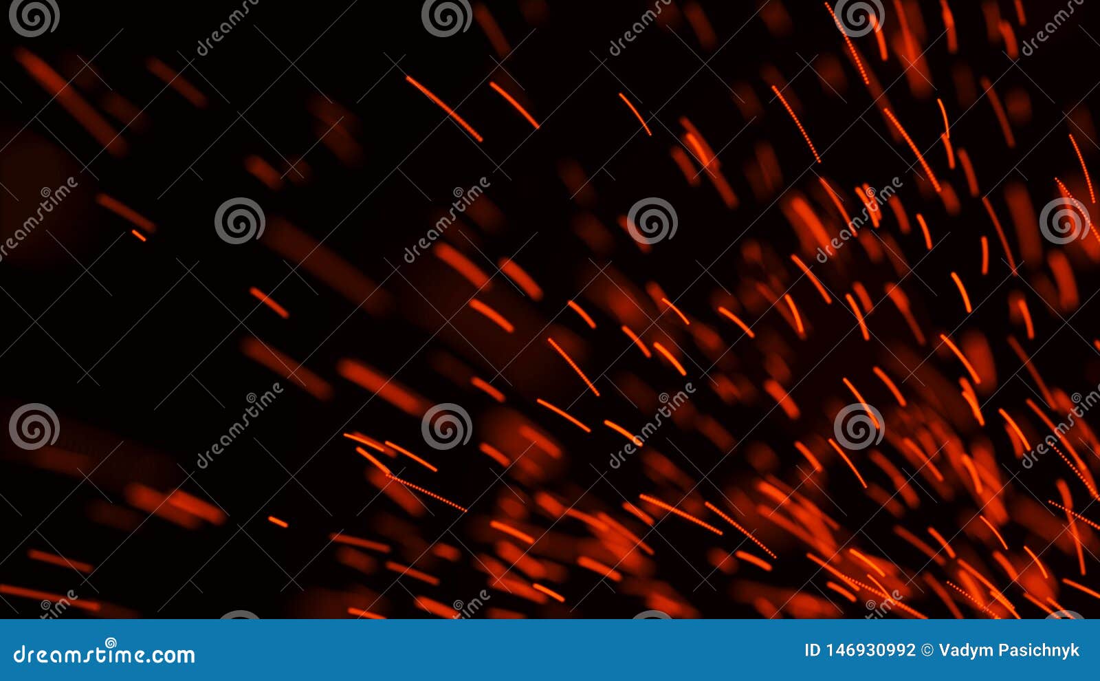 Fire Sparks Background. Burning Red Sparks. Fire Flying Sparks. Blurred ...