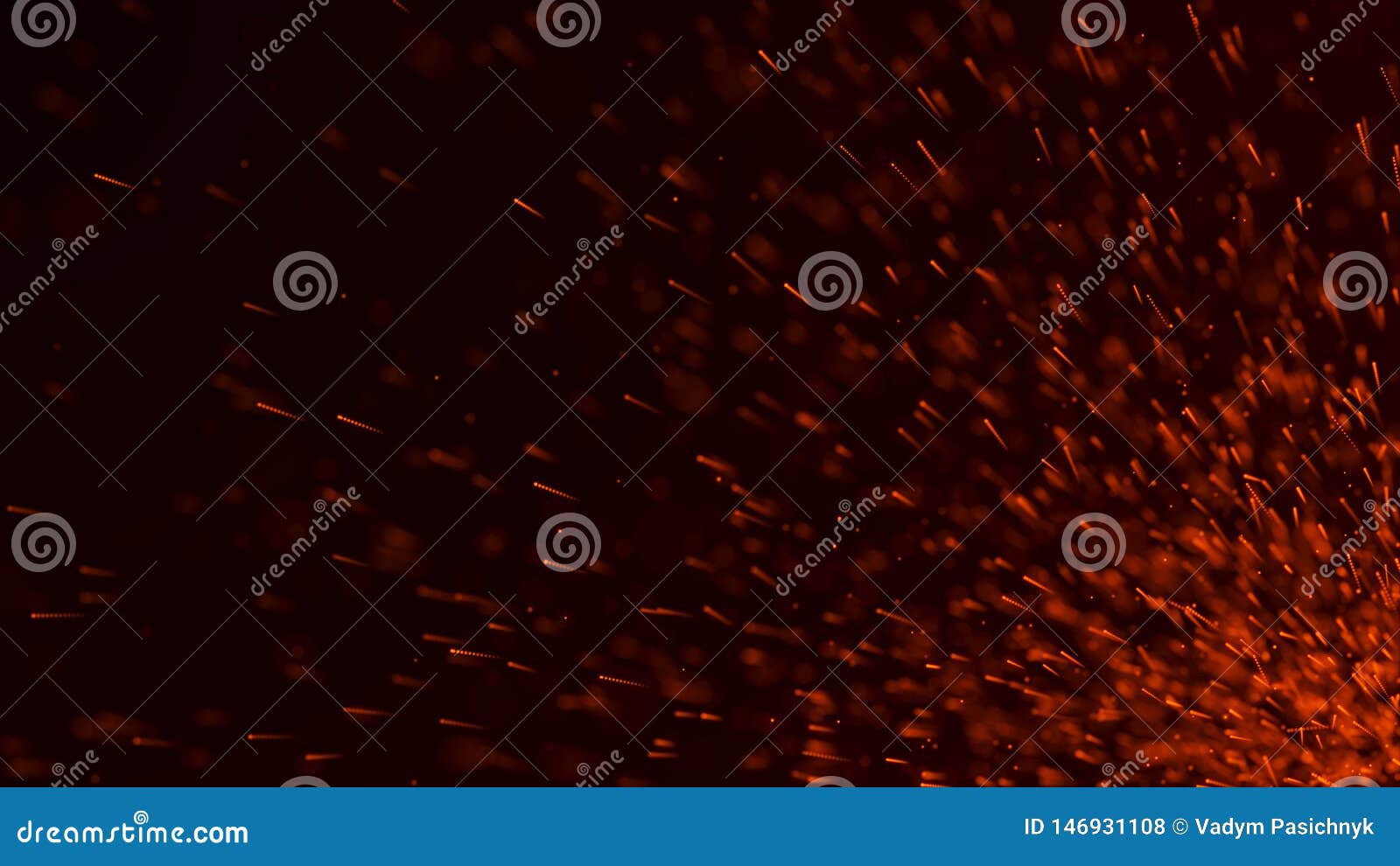 Fire Sparks Background. Burning Red Sparks. Fire Flying Sparks. Blurred ...