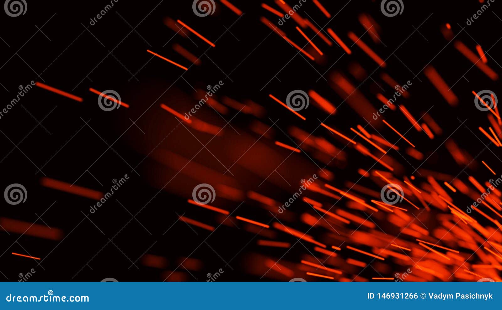 Fire Sparks Background. Burning Red Sparks. Fire Flying Sparks. Blurred ...