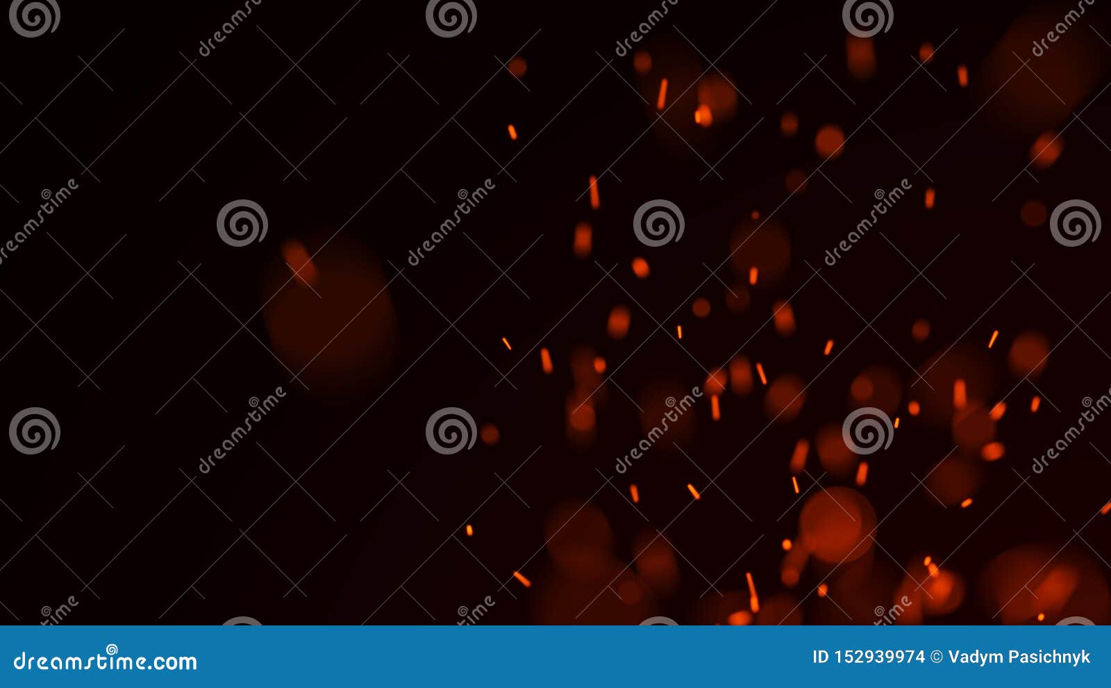 Fire Sparks Background. Burning Red Sparks. Fire Flying Sparks. Blurred ...