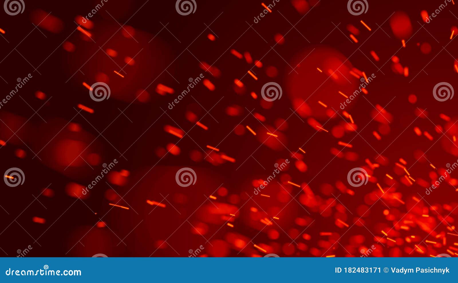 Fire Sparks Background. Burning Red Sparks. Fire Flying Sparks. Blurred ...